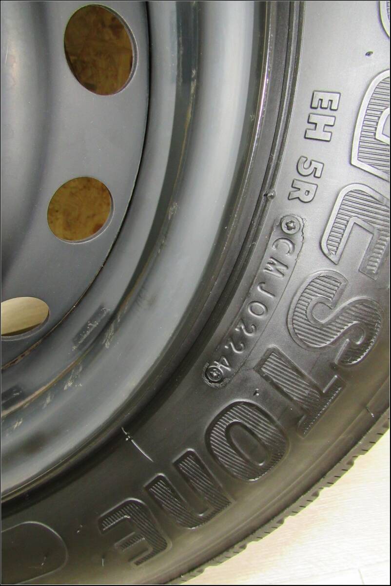 【傷や汚れあり】★6626★ブリヂストン 185/75R15夏 106/104N LTタイヤ★J15×6J・ET 33・穴 6・PCD 139.7 スチールホイールダイナ、ハイエース、レジアス ...