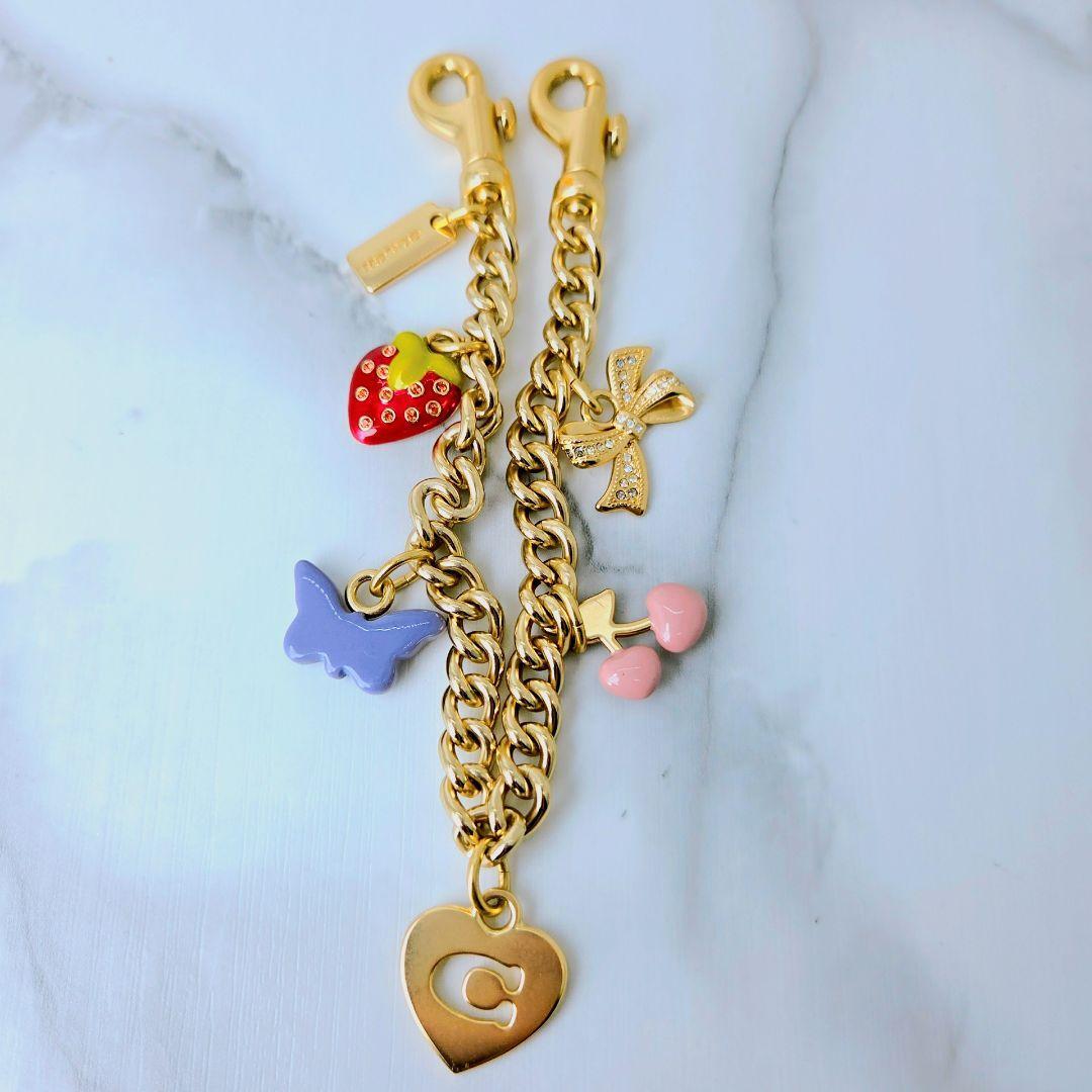 【目立った傷や汚れなし】COACH Gold Swagger Chain Charm cw663 コーチ アクセサリー チャーム ゴールド ...