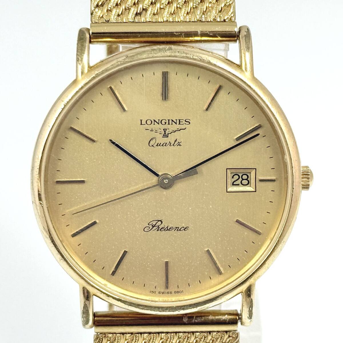 【傷や汚れあり】稼働〇 ロンジン プレザンス メンズ デイト ゴールド 腕時計 クオーツ LONGINES PRESENCE G167の落札 ...