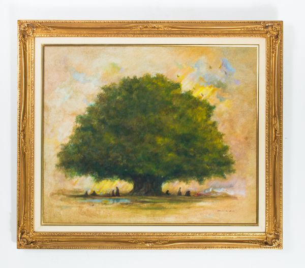 【中古】 稲葉 実 | Minoru Inaba 【樹】 キャンバスに油彩 20号 直筆サイン油彩画・主体美術協会・自由美術展|[真作保証 ...