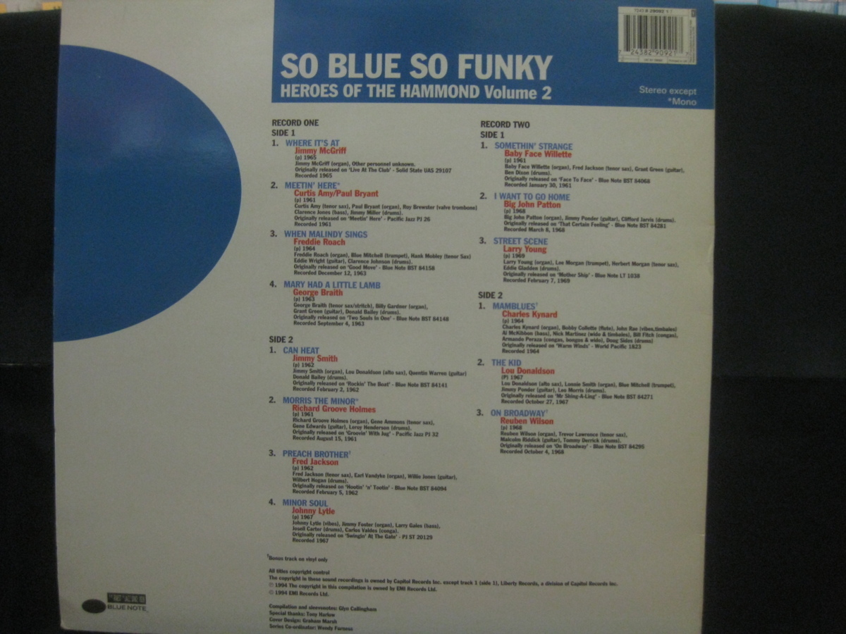 Lou Donaldson他 V.A / So Blue So Funky (Heroes Of The Hammond / Volume 2 ...