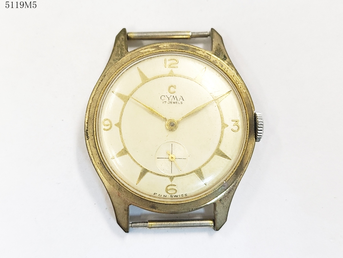 ★CYMA シーマ スモセコ 手巻き 17石 ANTIMAGNETIC 18K GOLD UBERZUG 2023/2 3針 メンズ 腕時計 ゴールド 5119M5-32の落札情報詳細 ...