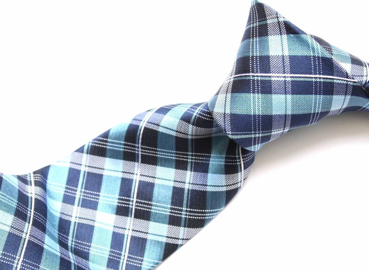 【未使用】＠新品＠Michael Kors アクアブルーがお洒落なチェック柄シルクネクタイ【AG】国内発送 MK263 マイケルコースの落札 ...