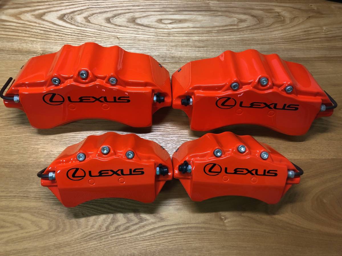 【新品】【金属ボルト】LEXUS キャリパーカバー レクサス 赤 レッド×ホワイト ブレーキ 4個1台分 LMサイズ LS GS IS ES ...