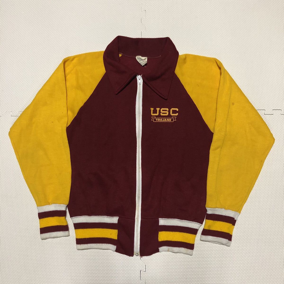 【やや傷や汚れあり】★ USC TROJANS 80's USA製 VINTAGE!! Collegiate Pacific ジャージ ...