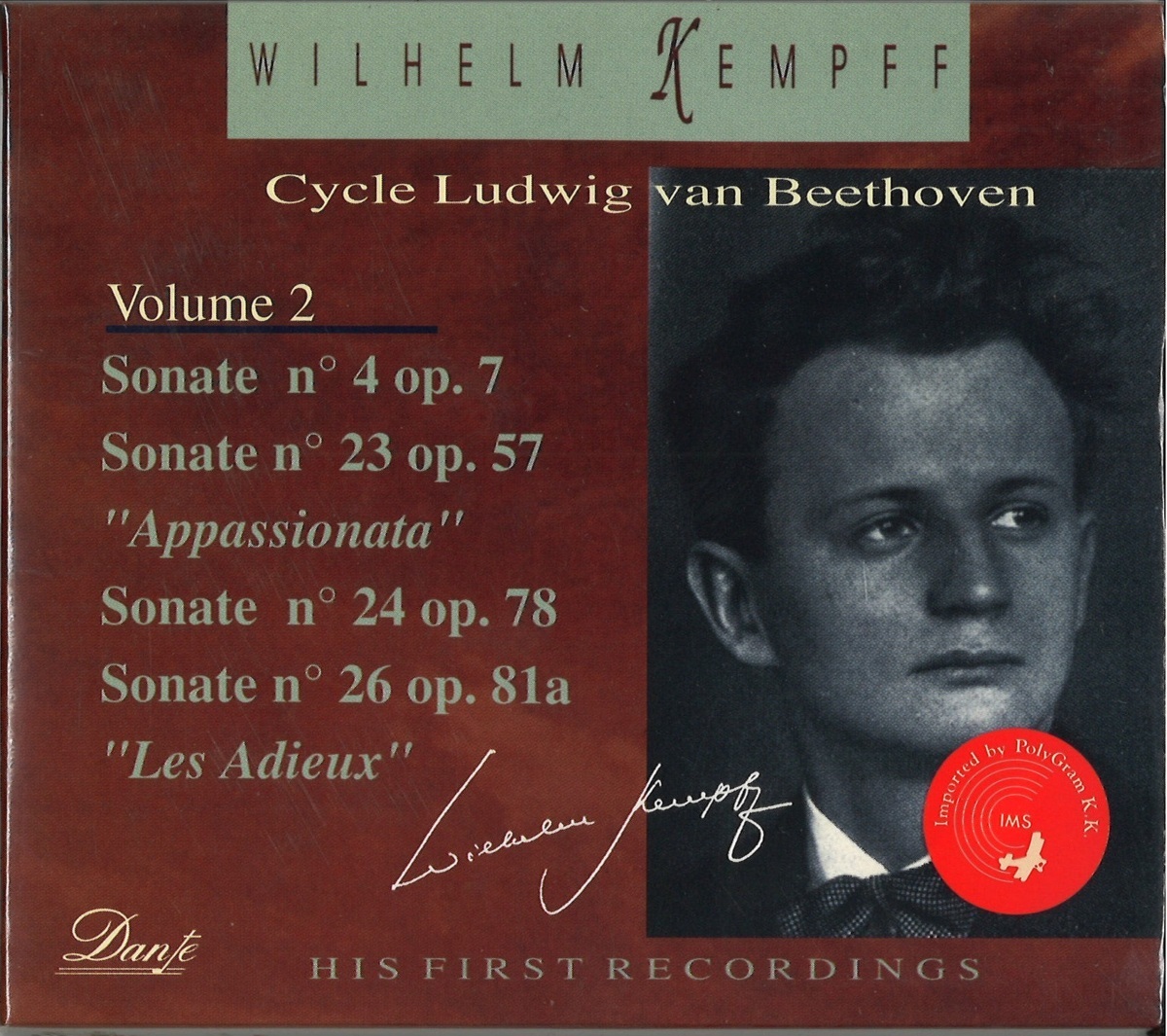 【未使用に近い （詳細）】【未開封】【DANTE】ケンプ(Pf.) ベートーヴェン:ピアノ・ソナタ集 HPC023 Kempff Sealed ...