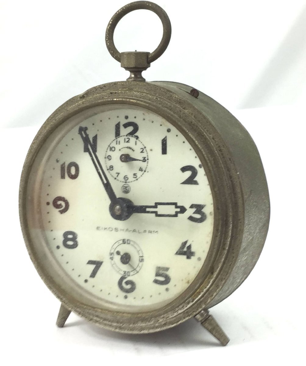 【全体的に状態が悪い】置時計 目覚し時計 金属製 英工舎 EIKOSHA-ALARM ゼンマイ時計 めざまし s2093_Bの落札情報詳細 - Yahoo!オークション落札価格検索 オークフリー