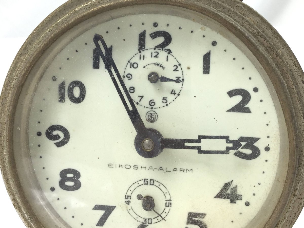 【全体的に状態が悪い】置時計 目覚し時計 金属製 英工舎 EIKOSHA-ALARM ゼンマイ時計 めざまし s2093_Bの落札情報詳細 - Yahoo!オークション落札価格検索 オークフリー