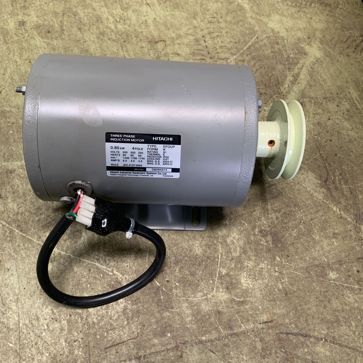 【新品】未使用品 HITACHI 日立工機 三相 200V 200W INDUCTION MOTOR モーター モートル TO-K の落札情報 ...