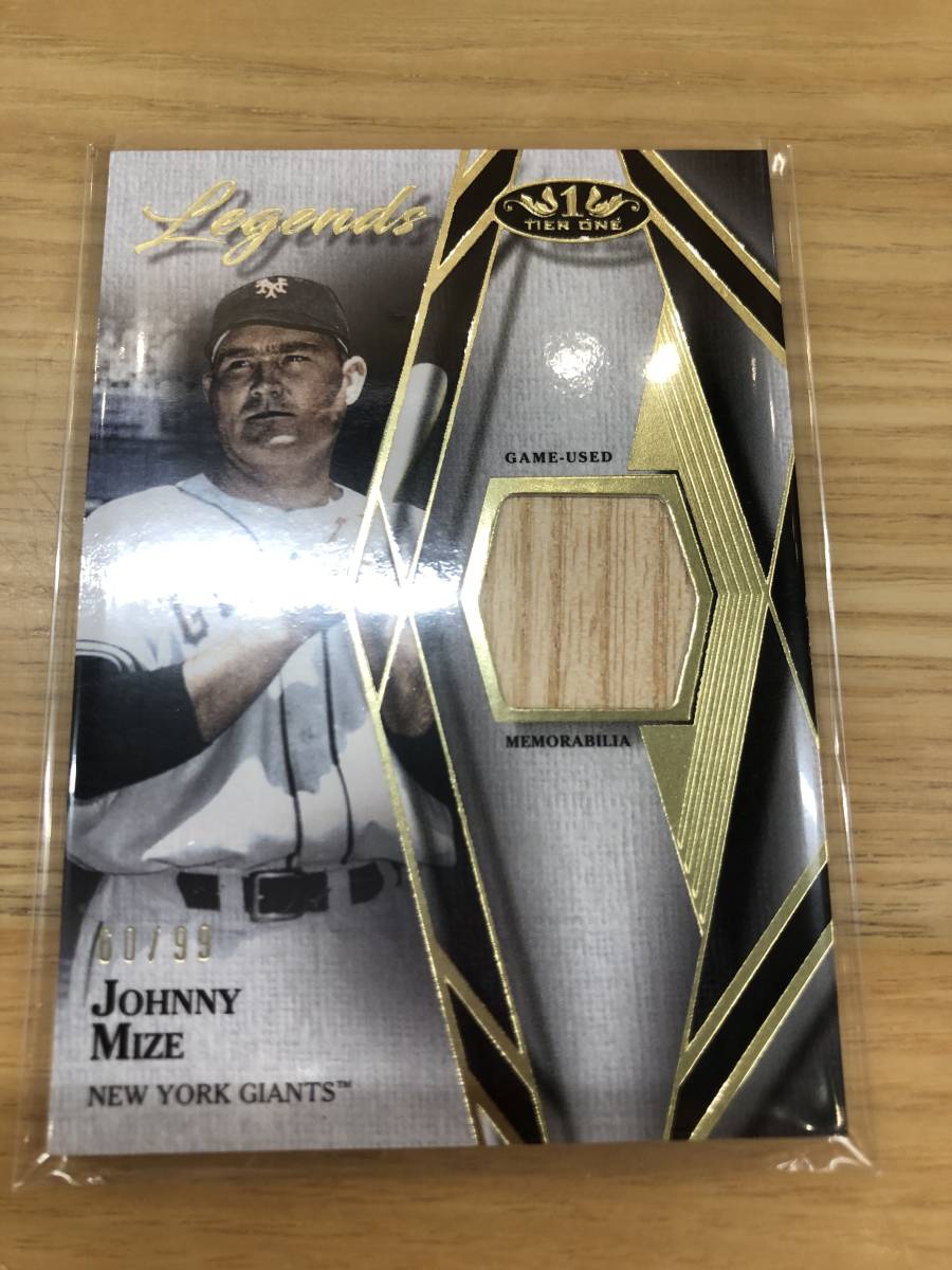 【目立った傷や汚れなし】topps 2022 tier one legend bat relic バットカード johnny mize ☆99 ...