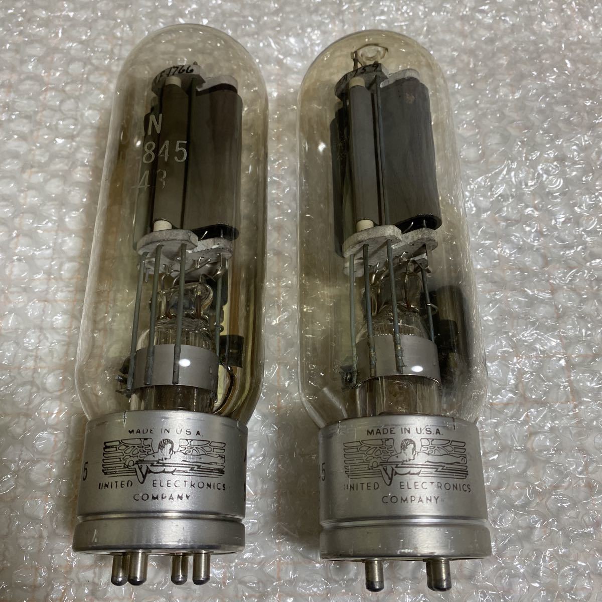 【全体的に状態が悪い】格安!!!真空管2本!!!★UNITED ELECTRONICS★『JAN CUE-845 VT-43』★ユナイテッドエレクトロニクス★【長期保管品/動作未確認/現状渡し ...