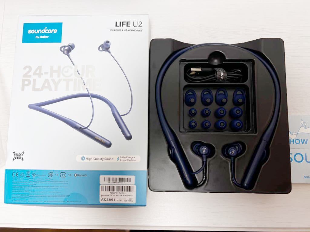 【全体的に状態が悪い】Anker SoundCore Life U2 Bluetooth ワイヤレスイヤホン ネックバンドタイプ ブルー ジャンクの落札情報詳細 - ヤフオク落札価格検索 オークフリー