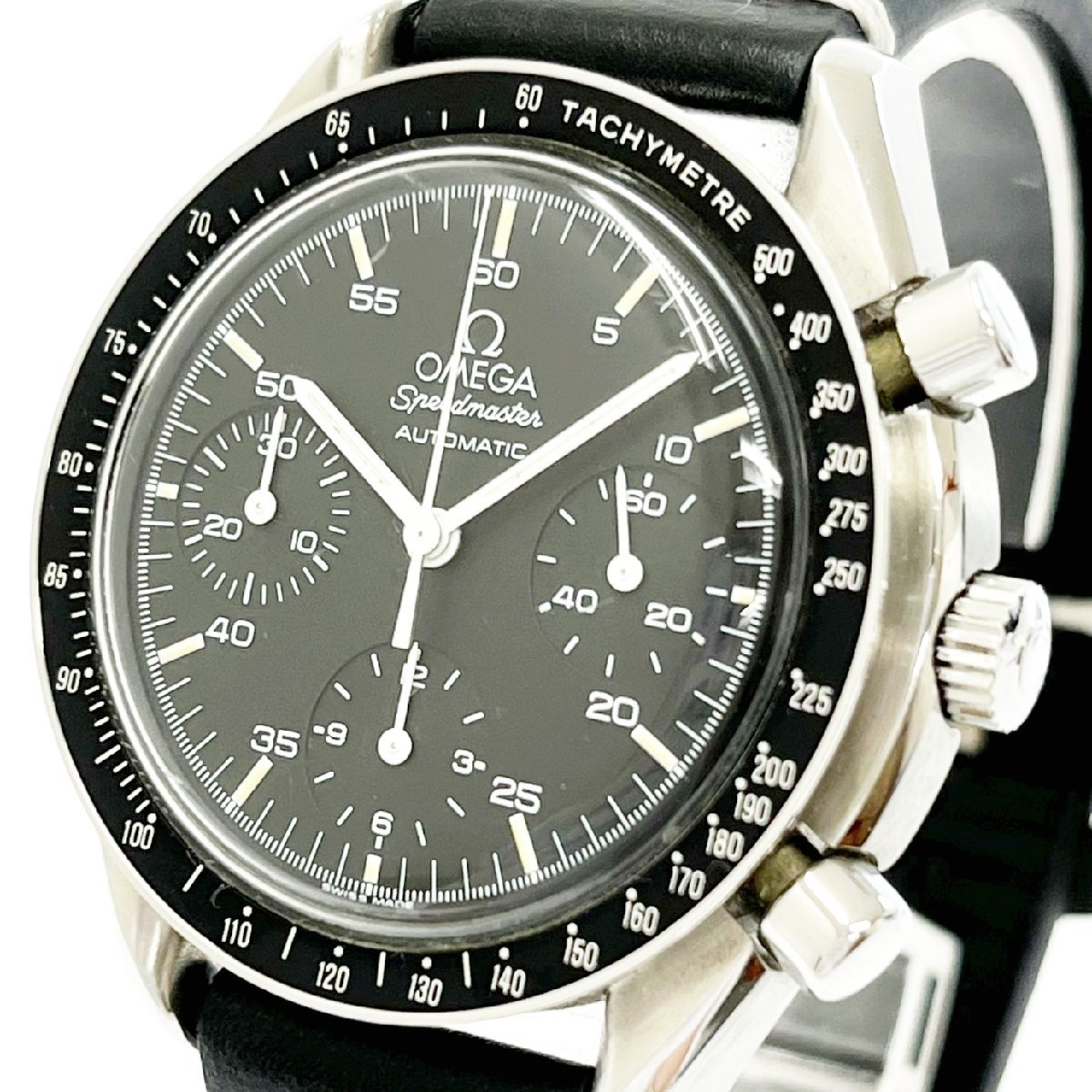 【未使用に近い】本物 激レア OMEGA オメガ スピードマスター 18金/SS ブラック クロノグラフ バルジュー7750 稼働品 保証 極 ...
