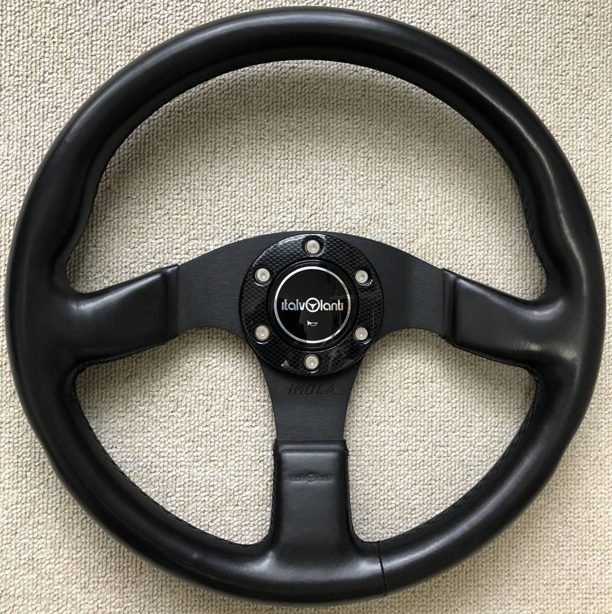 【目立った傷や汚れなし】【良品】イタルボランテ イモラ italvolanti IMOLA ステアリング 350mm ホーンリング/ホーンボタン/MOMO/モモ/NARDI/ナルディ ...