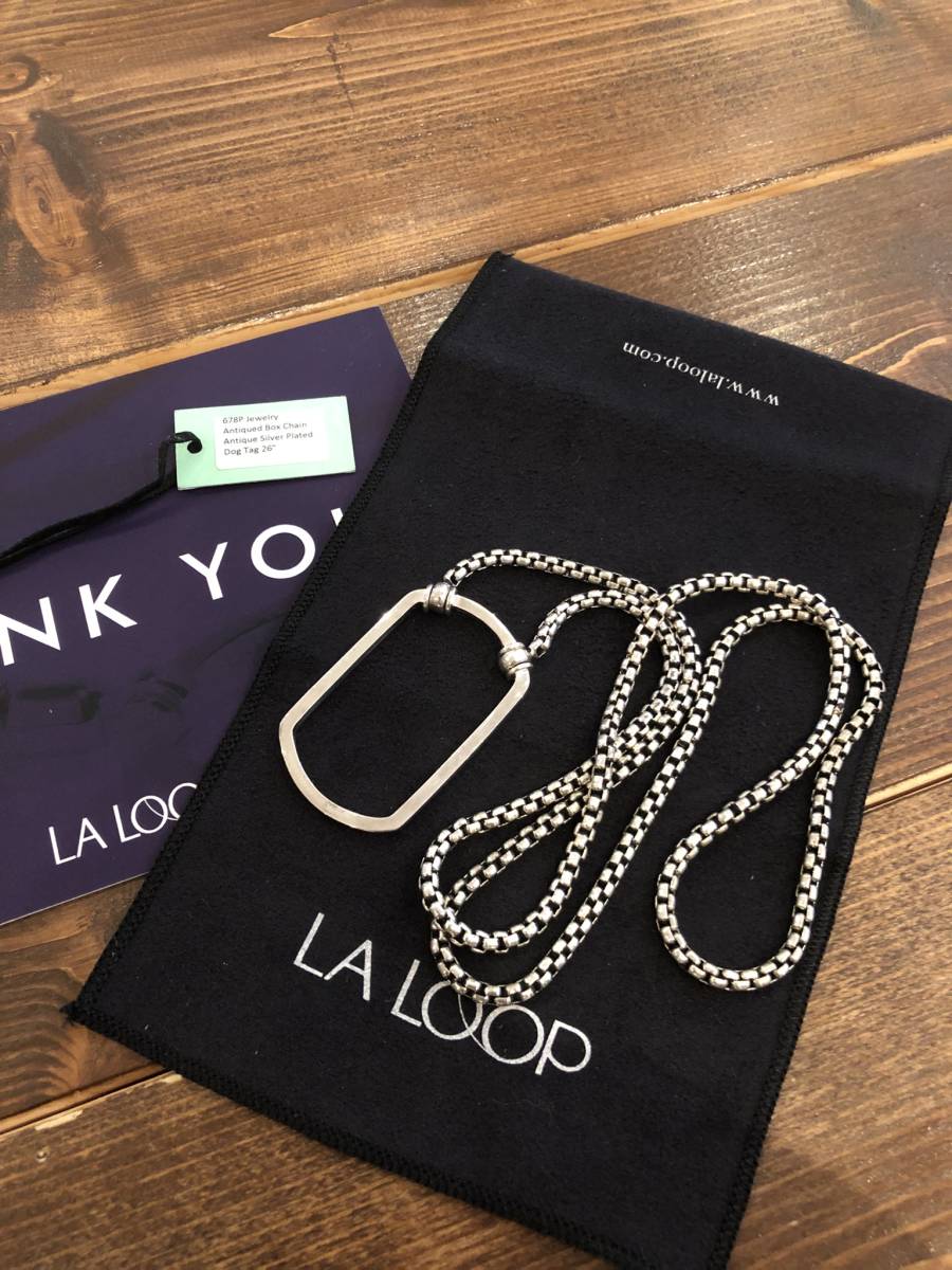 【未使用に近い】極美品 LA LOOP 678P THE OKADA アンティークシルバー ドッグタグ ボックスチェーン 眼鏡チェーン ラループ GLOBESPECS グローブスペックスの落札 ...