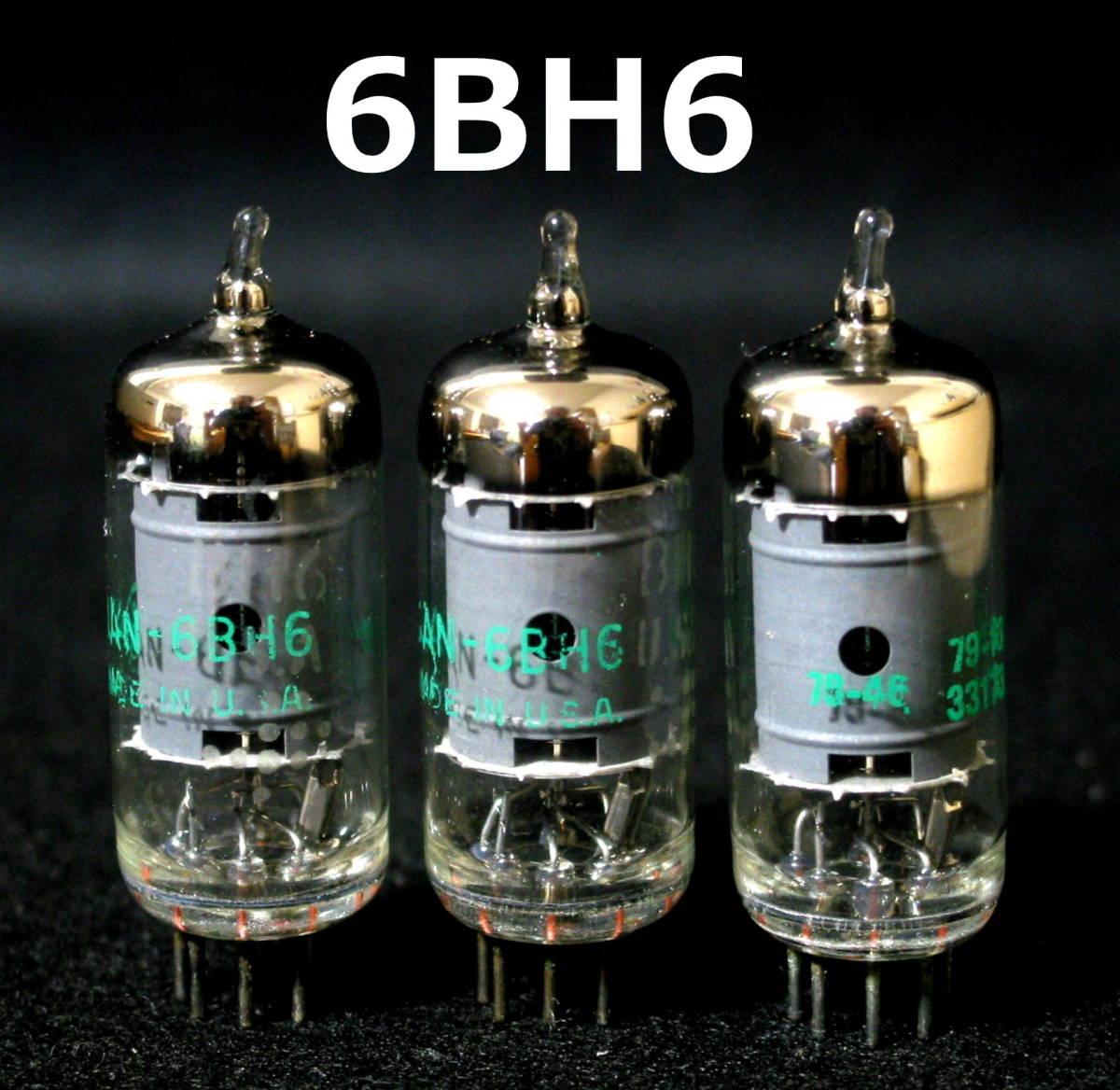 【未使用に近い】【真空管】GE JAN-6BH6／シャープカットオフRF増幅用5極管 軍箱付／3本セット① 元気度チェック＆試聴テスト実施 ...