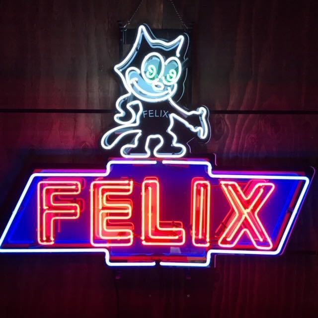 【傷や汚れあり】フィリックス Felix 特大 ネオン 看板 シボレー ヴィンテージ USA アメリカン雑貨 USDM ハーレー ラット ...