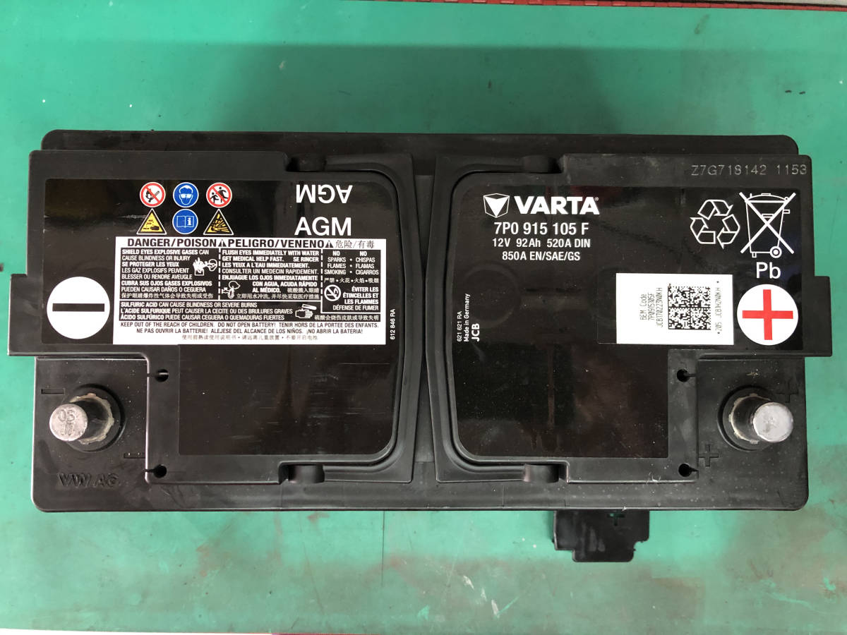 アウディ Audi A4 Avant 2.0TFSI 純正 AGMバッテリー VARTA 4F0 915 105E AGM 12V 92Ah ★中古品 USED品★フル充電にて発送★ の落札 ...