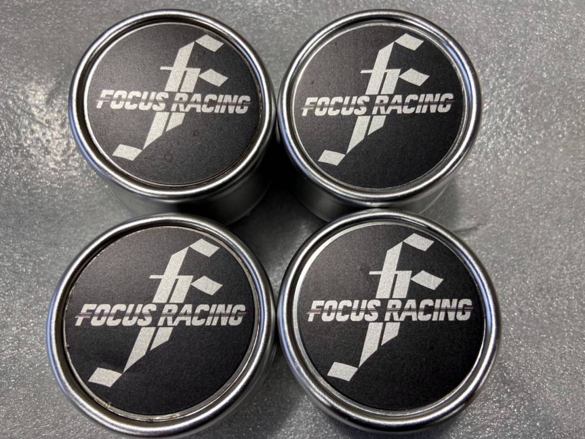【目立った傷や汚れなし】美品 FOCUS RACING センターキャップ ハブキャップ 4個 1台分 フォーカスレーシング 旧車 族車 ハヤシ ...