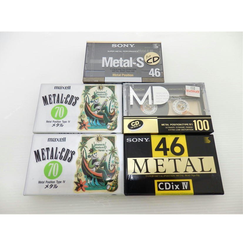 【未使用】1円【未使用】DENON/SONY/Maxell デノン／ソニー／マクセル/メタルテープ 5個セット/MD100M/CdicⅣ ...