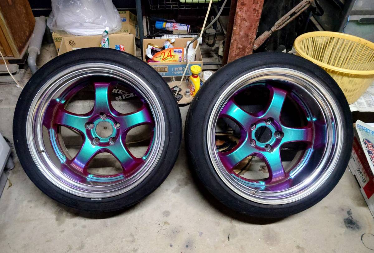 【傷や汚れあり】☆珍しい色でちょい深リム☆ WORK MEISTER S1R 18インチ 2本セット ワーク マイスター アステリズムレッドの ...