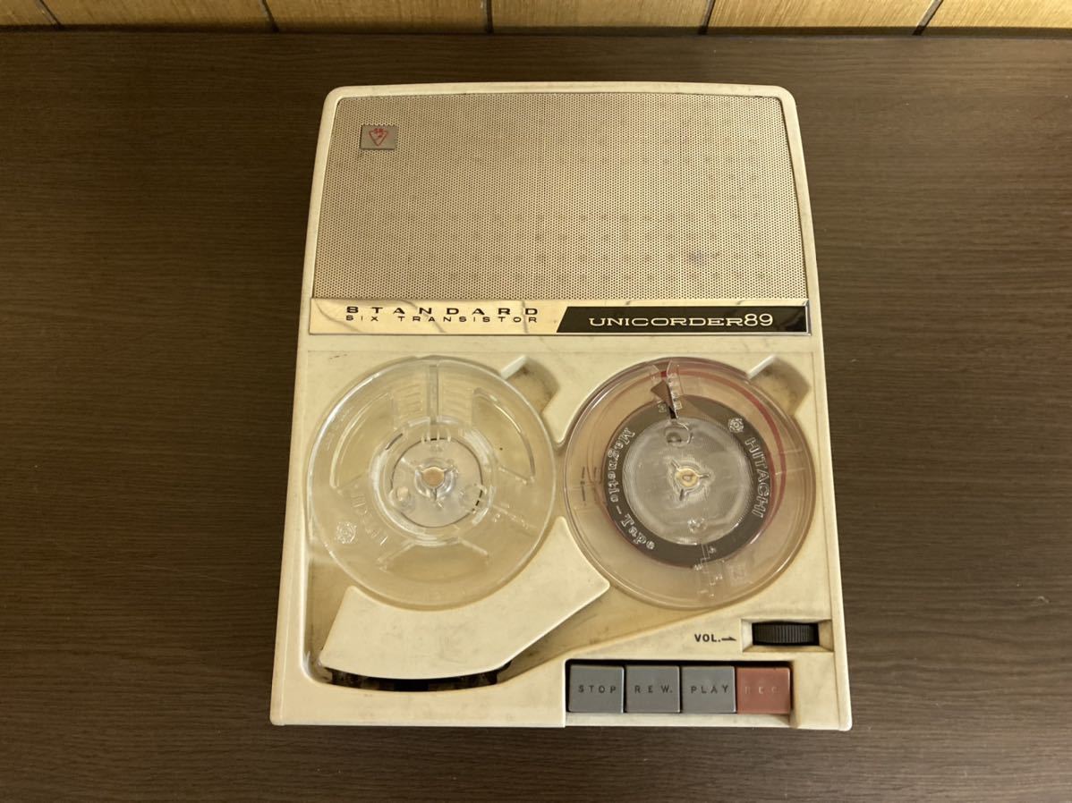 【やや傷や汚れあり】AO286）当時物 STANDARD スタンダード ユニコーダー Unicorder 61 テープレコーダー オープン ...