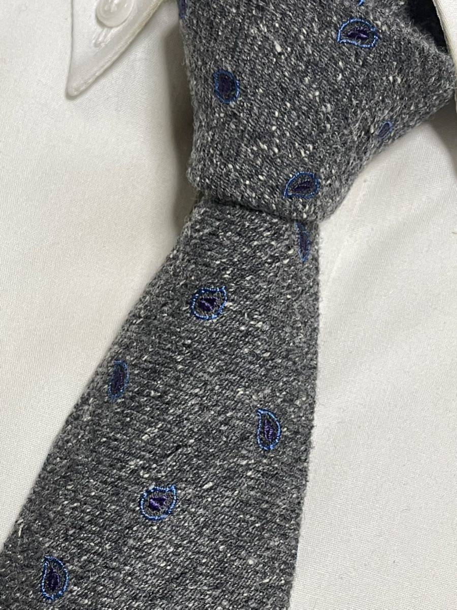 【未使用に近い】ほぼ未使用 ″Calabrese NAPOLI″ カラブレーゼ 細身 ペイズリー スフォデラータ ブランドネクタイ ...