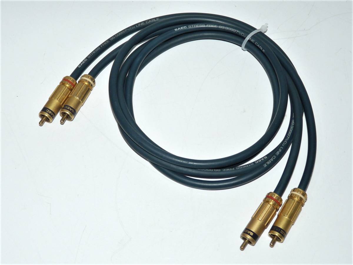 【やや傷や汚れあり】 SAEC サエク STRESS FREE 99.99997% CU LINE CABLE RCAケーブル 約1.2m ...