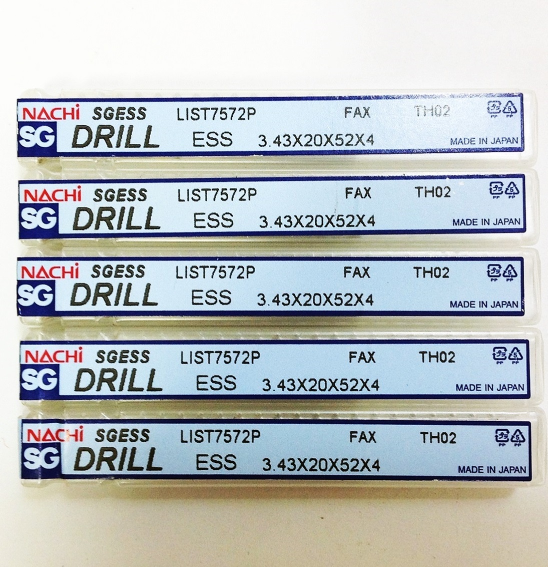 【未使用】 【AH-8792】★送料無料★ 未開封品 NACHi 不二越 SGドリル SGESS 3.43×20×52×4 計5本セット 【クリックポスト発送】の落札情報詳細 - ヤフオク落札 ...