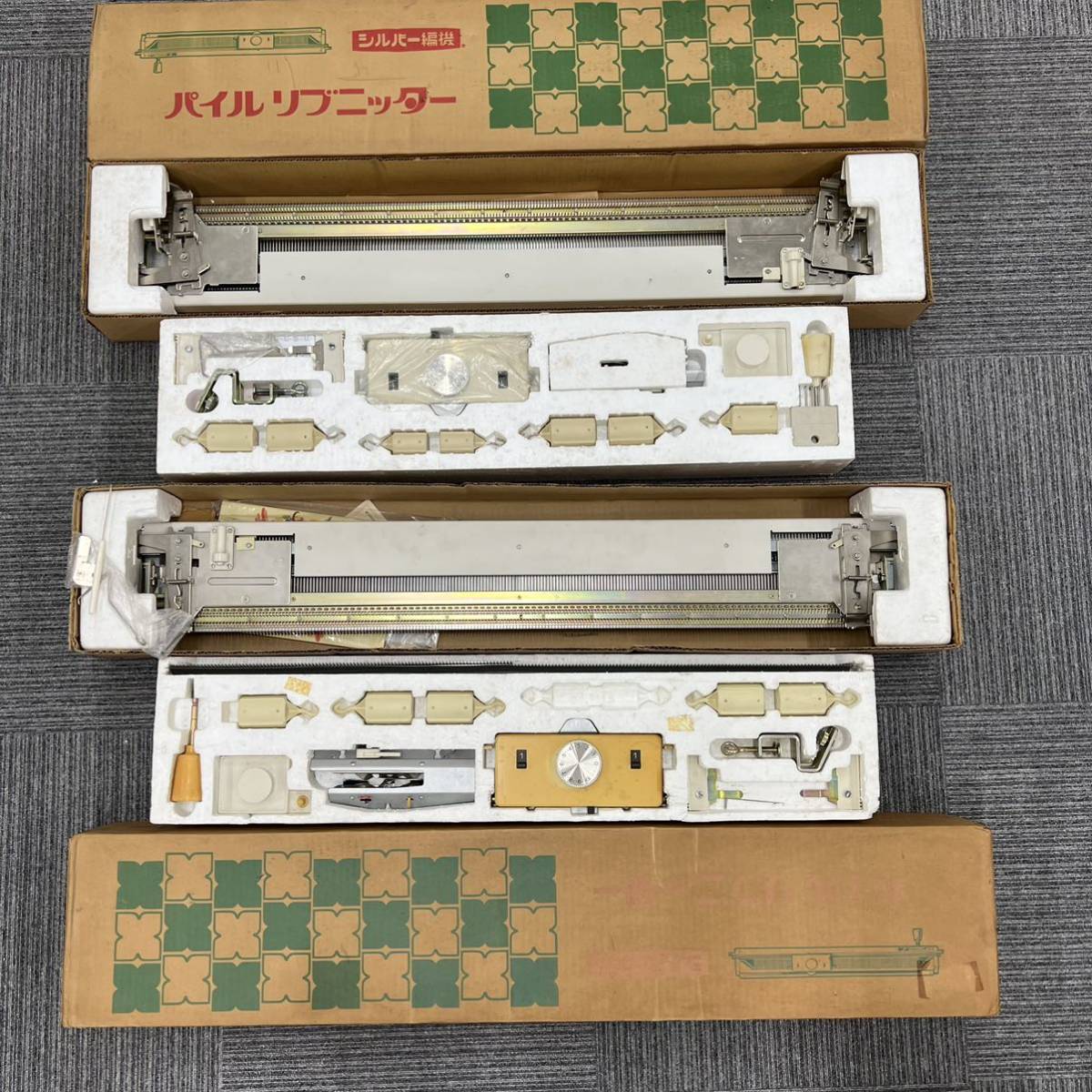 【やや傷や汚れあり】川★編機 シルバーリード 2個セット★SRP-50★SILVER REED パイルリブニッター★編み機 ハンドクラフト★1 ...