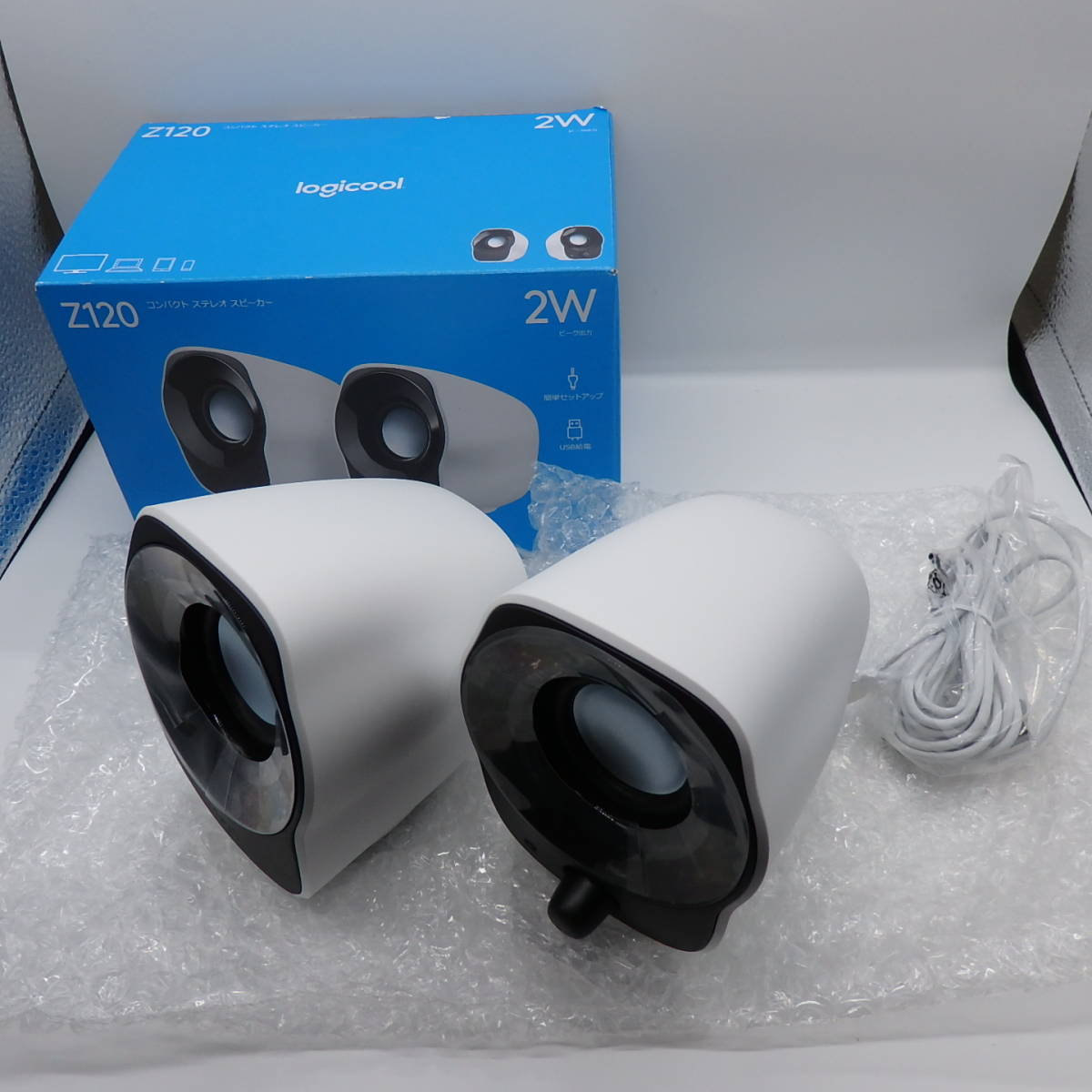 【未使用】ロジクール Z120 PC スピーカー パソコン用 ステレオ 2ch コンパクト USB給電式 3.5mm入力対応 ホワイト Z120BW Logicoolの落札情報詳細 ...