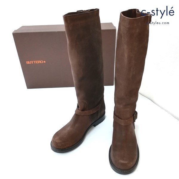 【傷や汚れあり】K459b [人気] BUTTERO ブッテロ ロングブーツ B2712DPGB 38 1/2 ブラウン | シューズ Oの ...