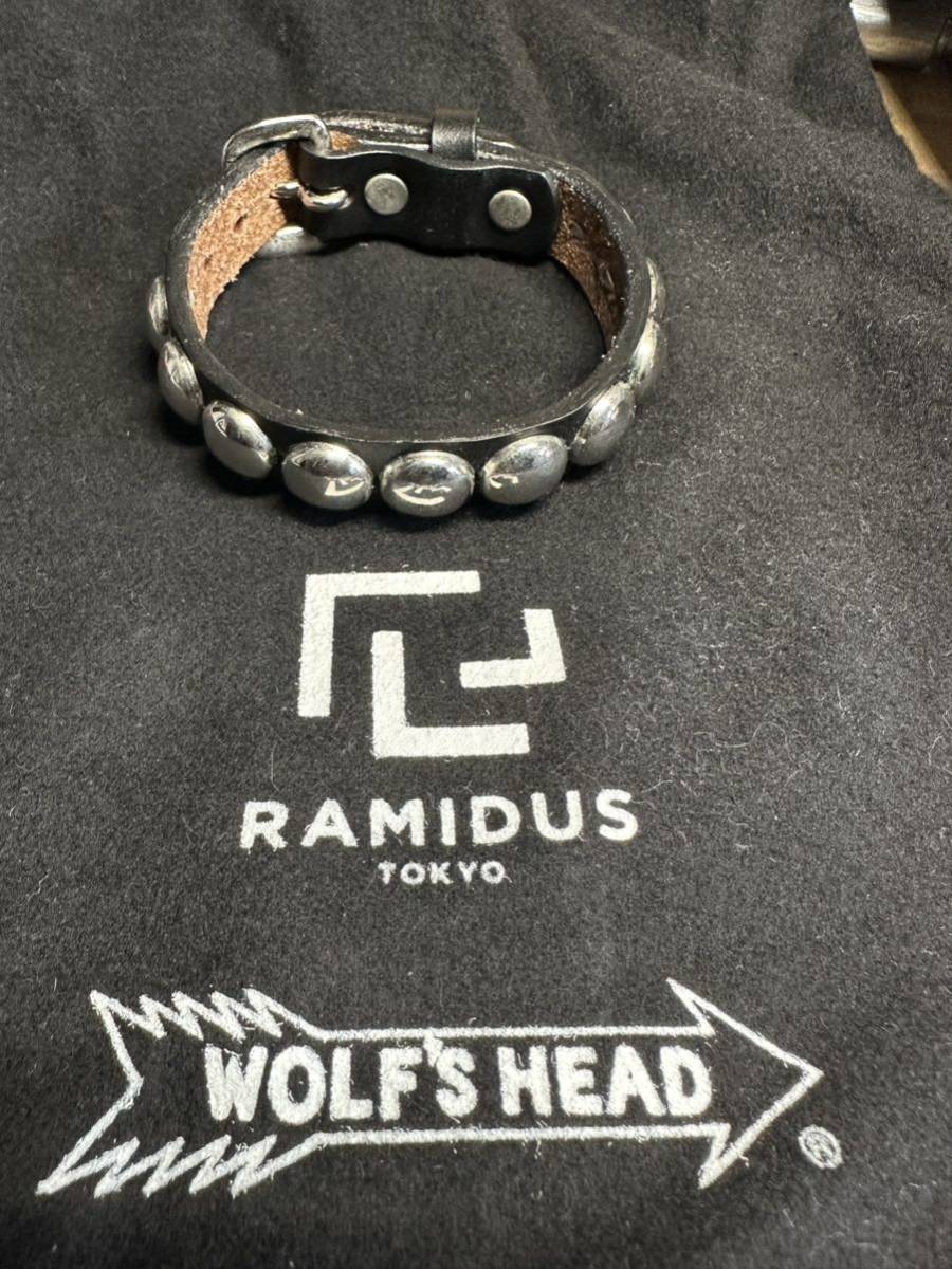 【目立った傷や汚れなし】RAMIDUS WOLF'S HEAD WRIST BAND 15mm-2 sequel fragment 藤原ヒロシ ...