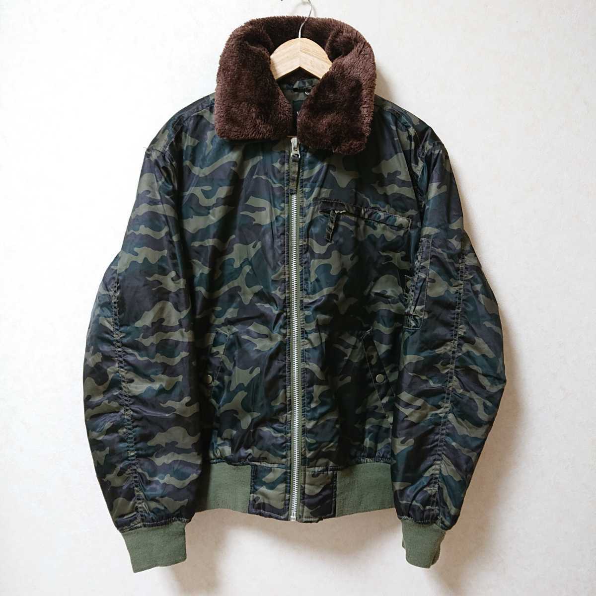 【やや傷や汚れあり】【WindiT】ウィンディット ジャンパー フライト ジャケット 迷彩柄 ジップアップ 防寒 アウター カジュアル ...