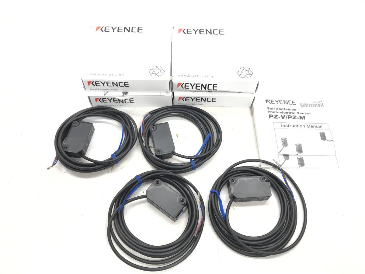【未使用】454134【未使用4個セット】KEYENCE キーエンス 角型 反射型 ケーブルタイプ PZ-M71 アンプ内蔵型光電センサ ...