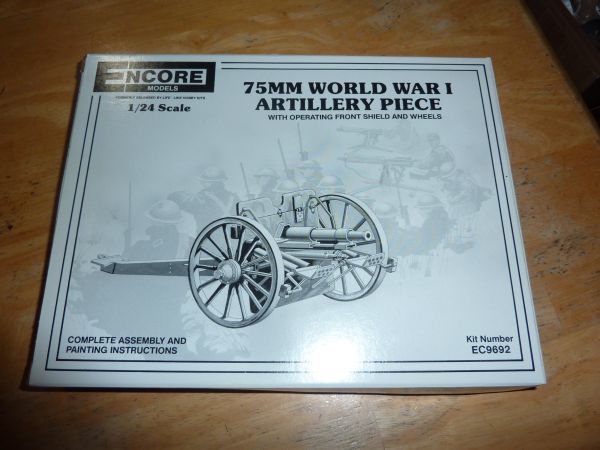 【傷や汚れあり】1/24 75㎜野砲 大砲 第一次世界大戦 フランス 75MM WORLD WAR 1 ARTILLERY PIECE ...