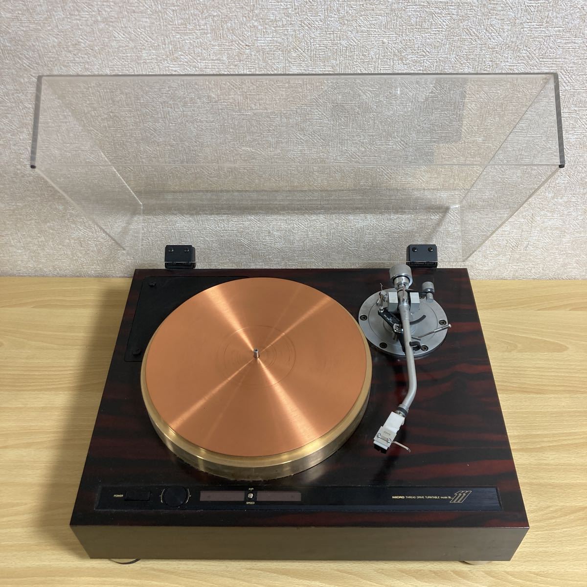 【やや傷や汚れあり】MICRO マイクロ THREAD DRIVE TURNTABLE BL-111 砲金製 ターンテーブル レコード ...