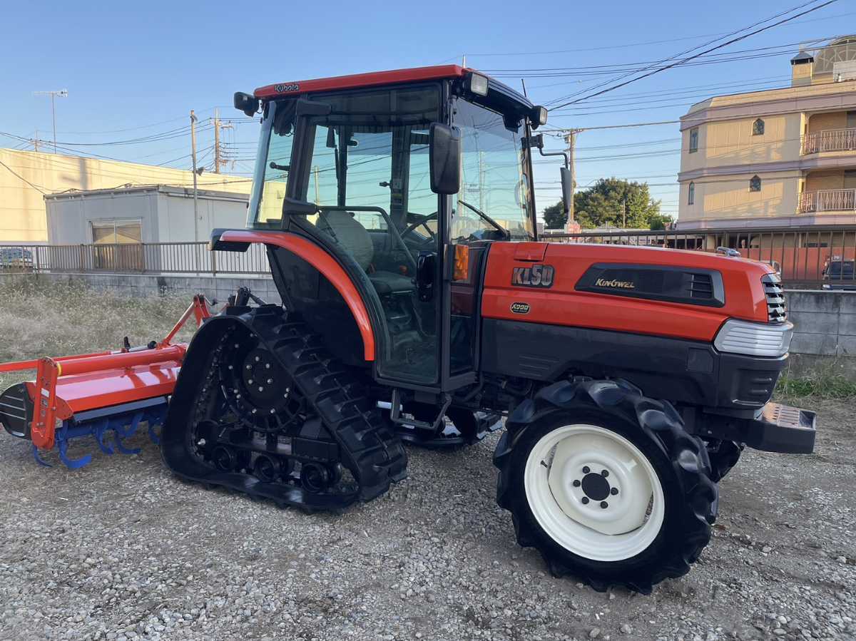 【目立った傷や汚れなし】クボタトラクター KL50 50馬力 812h エアコンキャビン セミクロ パワクロ クボタロータリーRM220K 爪 ...