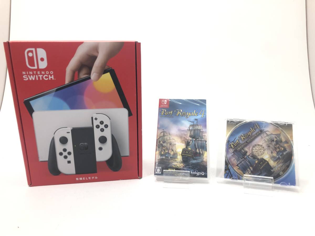 【未使用に近い】【4594】1円~ Nintendo Switch 有機EL ホワイト XTJ HEG-001 + ボートロイヤル4 ...