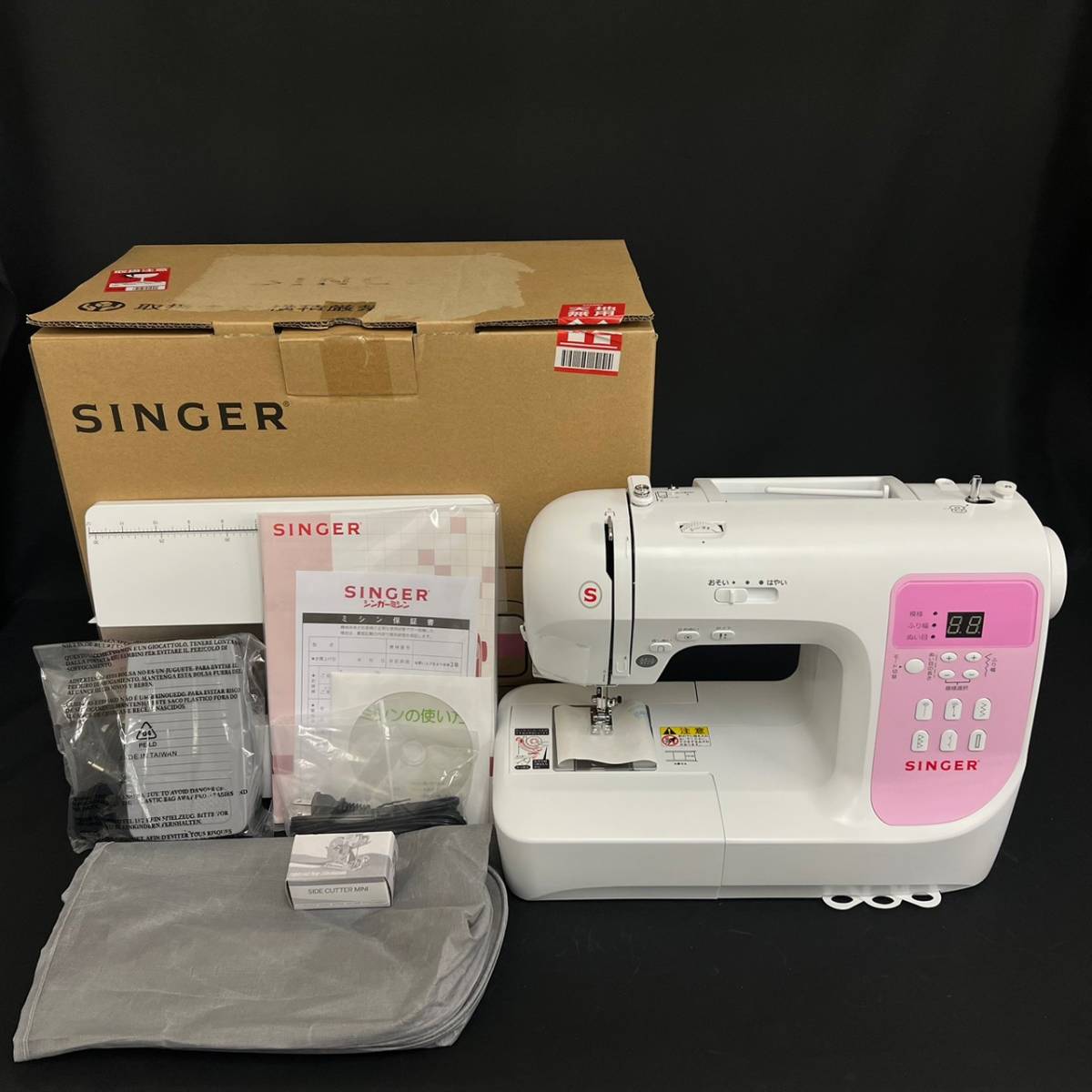 【未使用】ALg086R 140 未使用 SINGER シンガー コンピューターミシン SN777aⅢ ホワイト×ピンク 箱付き 説明書 裁縫 ...