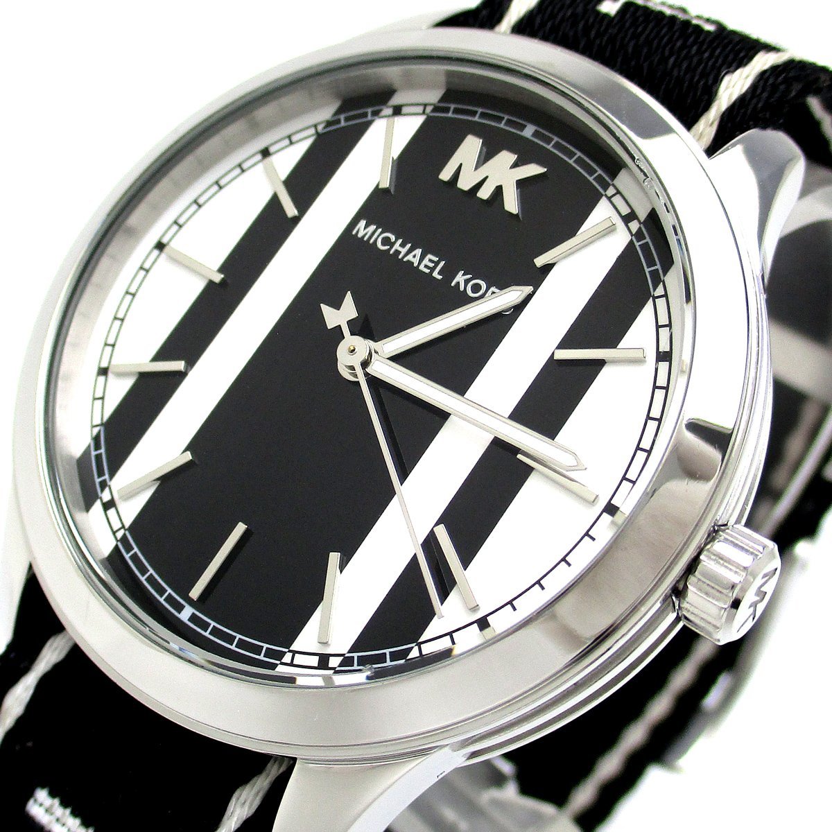 【やや傷や汚れあり】マイケルコース ランウェイ レディース 白黒文字盤 MK-2795 時計 MICHAEL KORS 腕時計 保証書 BOX ...