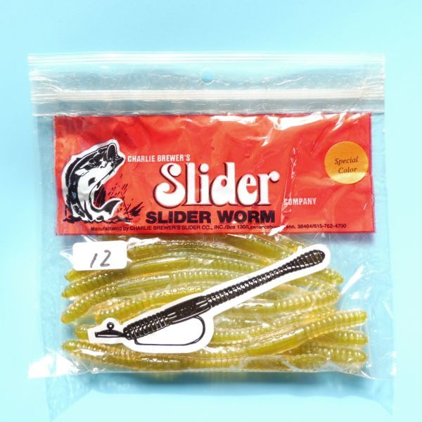 【未使用】610261 4インチ スライダーワーム 全12本 チャーリー ブリューワーズ CHARLIE BREWER'S SLIDER ...