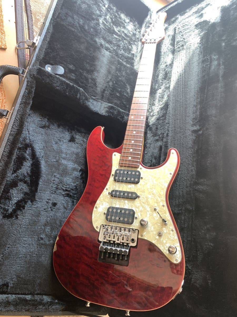 【傷や汚れあり】Schecter / EX-V-22 CTM/FRT Black Cherry シェクター 5桁シリアル 1990〜2000年 ...