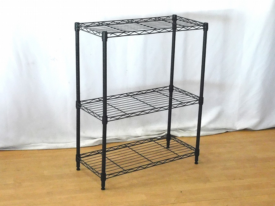 【やや傷や汚れあり】H184Hちょる メタルラック 黒 スチールラック スチールシェルフ 3段 幅65×奥行30×高さ80cm メタルシェルフ パイプラック 収納の落札情報詳細 - ヤフオク ...