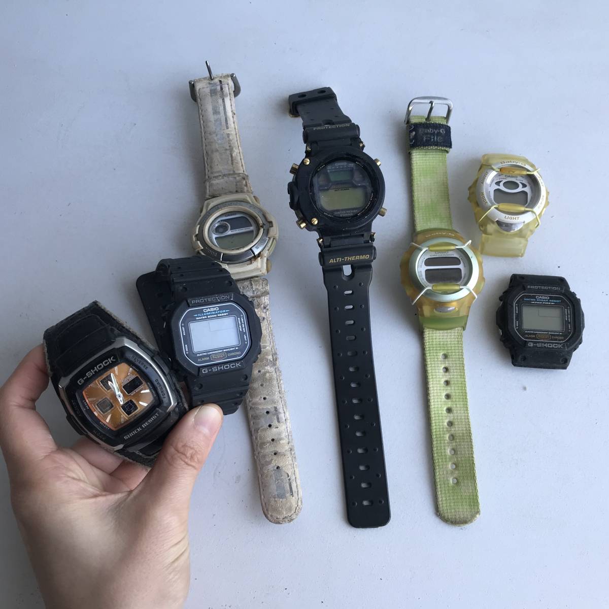 【傷や汚れあり】CASIO G-SHOCK WR200M / GT-003 / DW-6700 / DW-5600E / BGM-100 ...
