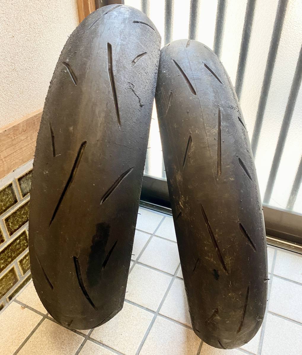 【傷や汚れあり】中古 前後セット DUNLOP SPORTMAX α13SP タイヤ 110/70R17 140/70R17 NINJA250 ...