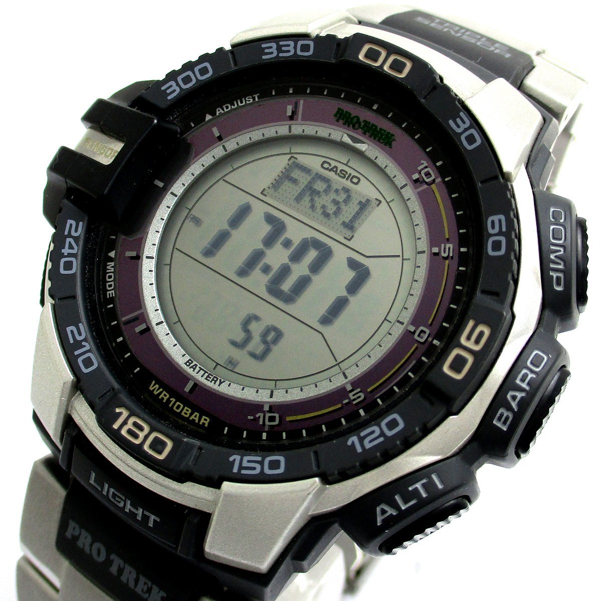 【目立った傷や汚れなし】定価￥3万 1円 カシオ プロトレック トリプルセンサー ソーラー メンズ デジタル PRG-270D-7JF 時計 ...