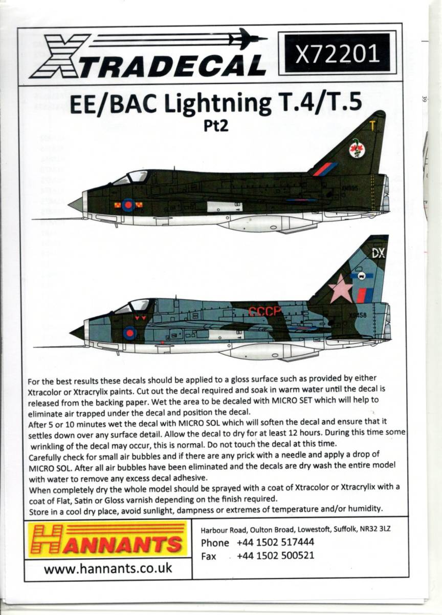 【未使用】1 72 エクストラデカール Xtradecal X72201 Bac Ee Lightning T 4 T 5 Part 2