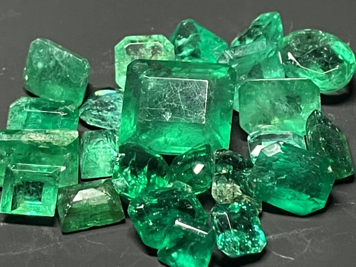 【傷や汚れあり】Max 7.2mm!! 天然エメラルドおまとめ 20ct a ルース 裸石 宝石 ジュエリー jewelry emerald beryl ベリル 緑玉 DD5 ②の落札情報詳細 ...
