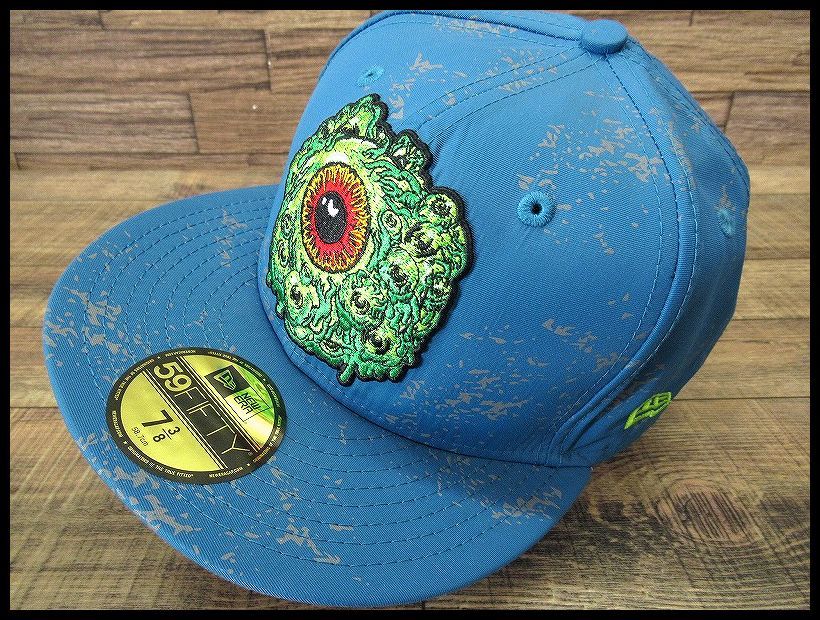【未使用】G① 未使用保管品 NEW ERA ニューエラ × MISHKA MNWKA ミシカ 59FIFTY 目玉 ロゴ刺繍 モンスター柄 ...